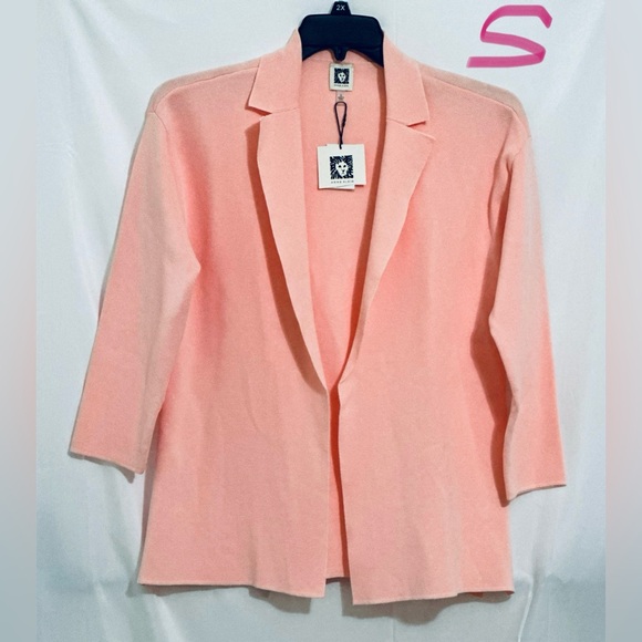 Anne Klein | Jackets & Coats | Ladies Melon Colored Sweater Jacket ...